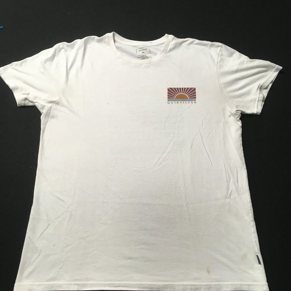 Quiksilver | Shirts | Quicksilver Large L Logo Mens T Shirt White ...